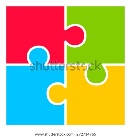Four Part Puzzle Diagram Stock Vector (Royalty Free) 272714765 ...