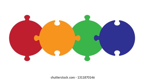 Four Part Puzzle Graphic Stock Vector (Royalty Free) 1311870146