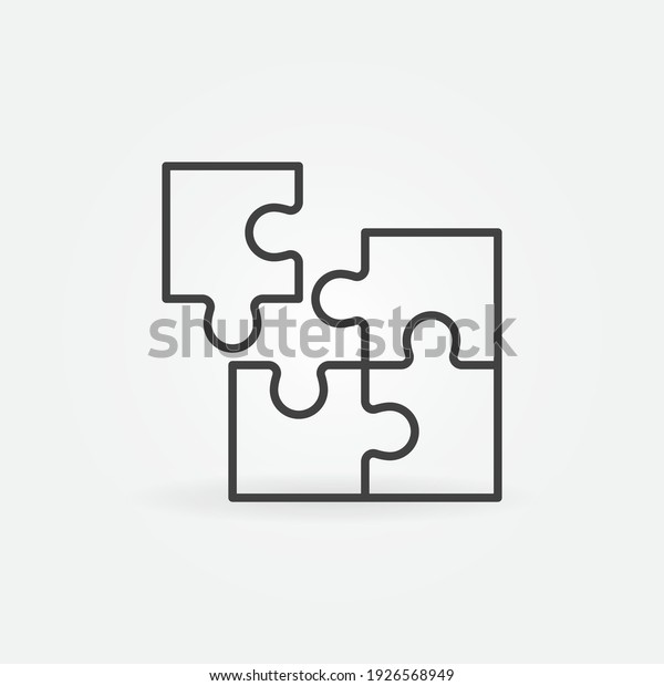 Four Parts Puzzle Vector Concept Icon Stock Vector (Royalty Free ...