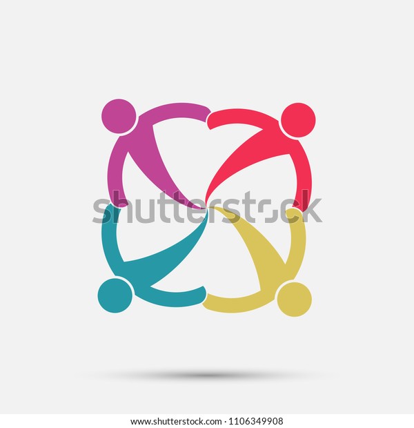 Four People Circle Holding Hands Summit Stock Vector (Royalty Free ...