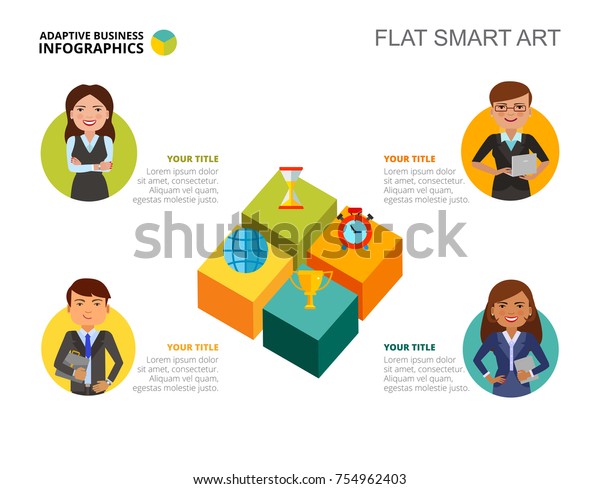 Four People Team Slide Template Stock Vector (Royalty Free) 754962403 ...