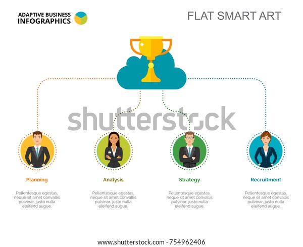 Four People Workflow Slide Template 스톡 벡터(로열티 프리) 754962406