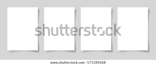 Four Pieces Blank A4 Sheet White Stock Vector (Royalty Free) 571584268 ...