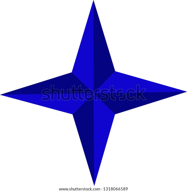 Four Point Blue Star Icon Vector Stock Vector (Royalty Free) 1318066589 ...