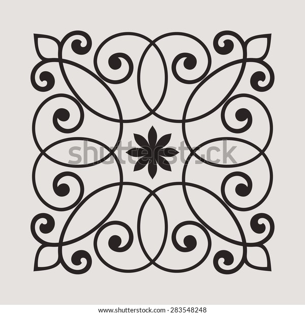 Four Pointed Circular Pattern Mandala Round Stock Vector (Royalty Free ...