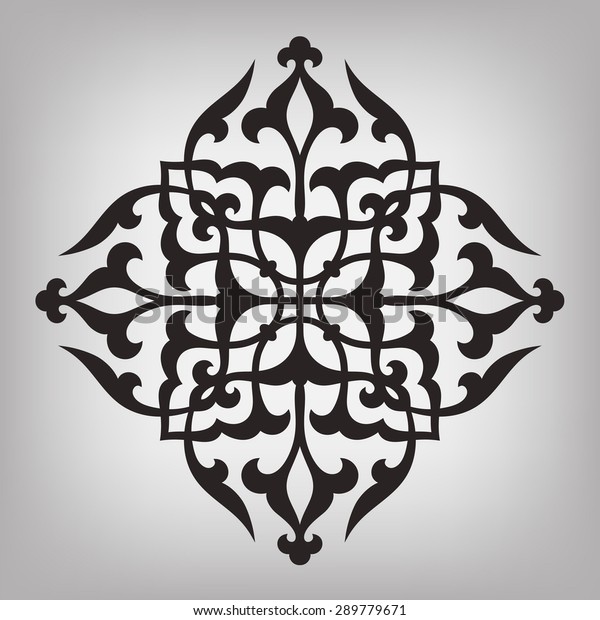 Four Pointed Circular Pattern Mandala Round Stock Vector (Royalty Free ...