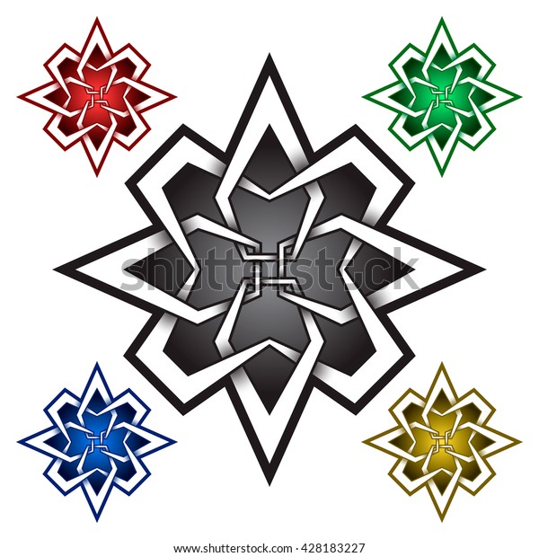 Four Pointed Star Symbol Celtic Style Stock Vector (Royalty Free ...