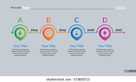 Four Points Timeline Slide Template Stock Vector (Royalty Free) 574858036