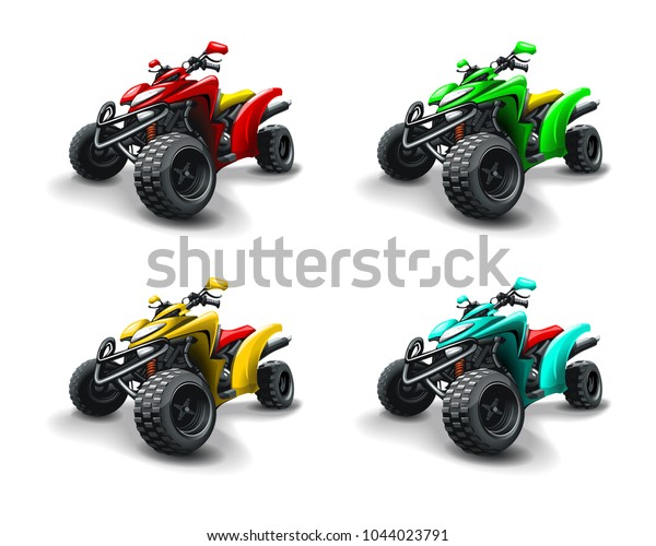 Four Quad Bikes Different Colours Stock Vector (Royalty Free ...