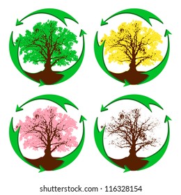 Four Recycling Signs Oaks Inside Four Stock Vector (Royalty Free ...