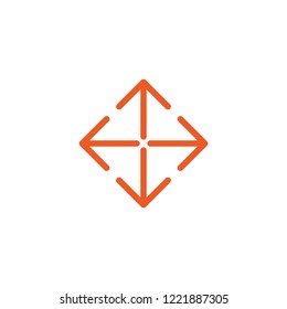 Four Red Thin Arrows Point Out Stock Vector (Royalty Free) 1221887305 ...