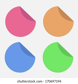 Four Round Stickers Curved Area Template Stock Vector (Royalty Free ...