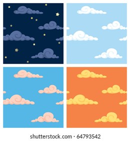 Four Seamless Sky Patterns Stock Vector (Royalty Free) 64793542 ...