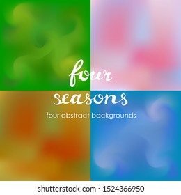 Four Seasons Backgrounds Title Set Abstract Stock Vector (Royalty Free ...