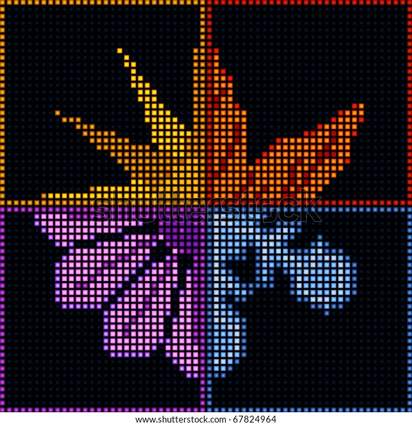 Four Seasons Depicted Mosaic Grid Stock Vector (Royalty Free) 67824964 ...