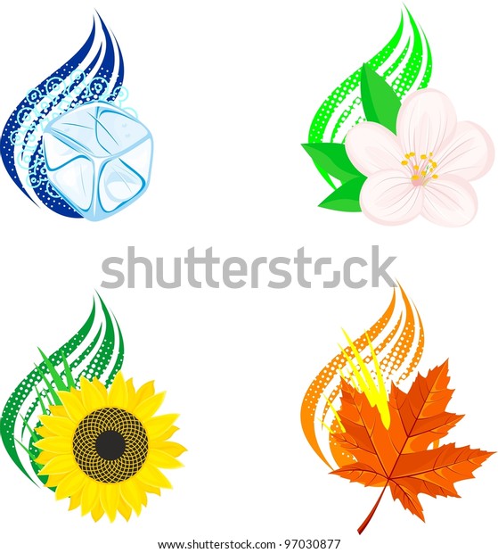 Four Seasons Design Elements Stock Vector (Royalty Free) 97030877