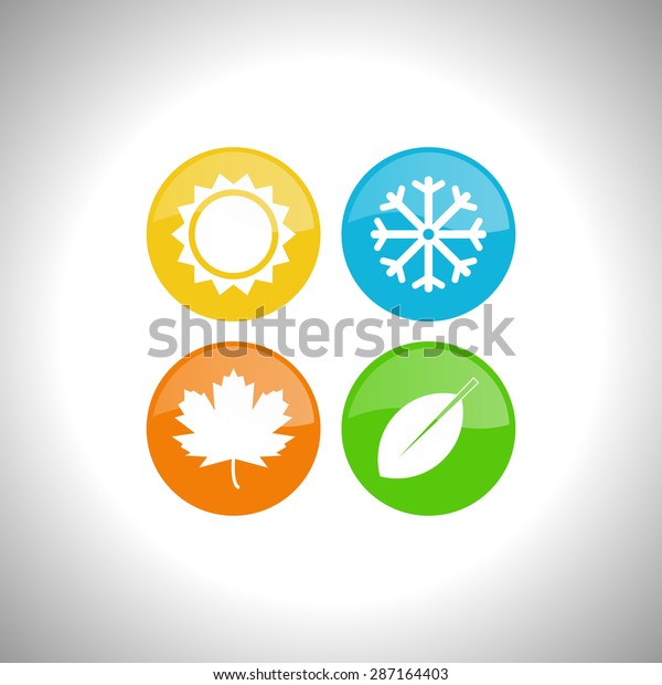 Four Seasons Icon Symbol Vector Illustration Stock Vector (Royalty Free ...
