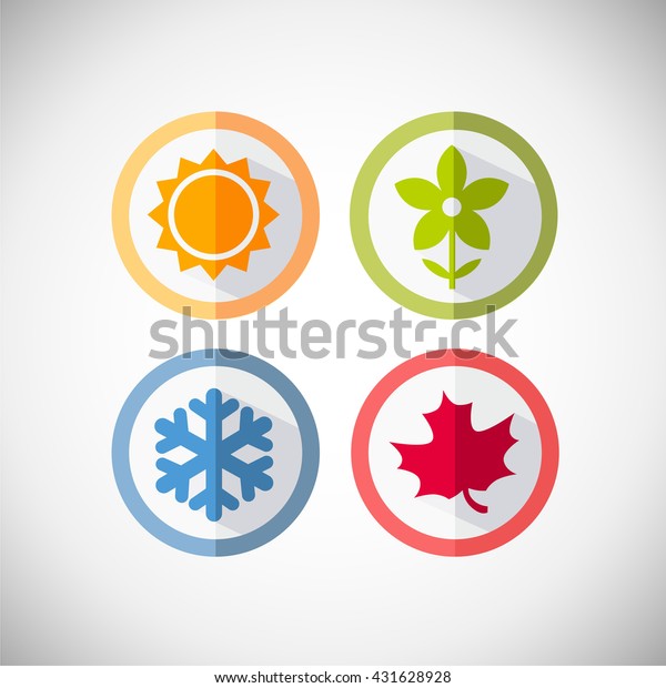 Four Seasons Icon Symbol Vector Illustration Stock Vector (Royalty Free ...