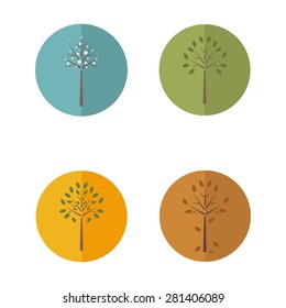 Four Seasons Icons Vector Illustration Stock Vector (Royalty Free ...