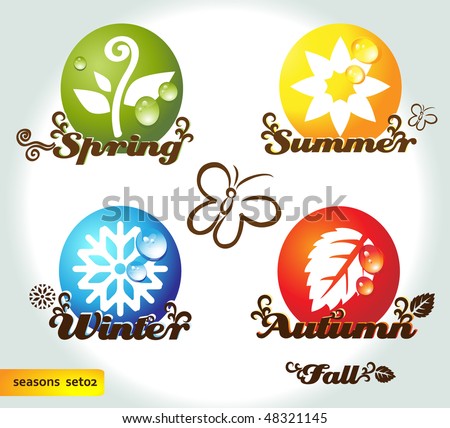 Four Seasons Names Elements Stock Vector (Royalty Free) 48321145 ...