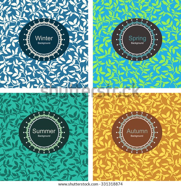 Four Seasons Vector Set Beautiful Floral Stock Vector (Royalty Free ...