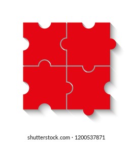 Four Sided 3d Square Puzzle Presentation Stock Vector (Royalty Free ...