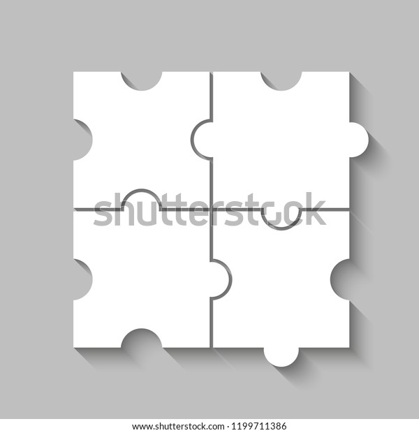 Four Sided 3d Square Puzzle Presentation Stock Vector (Royalty Free ...