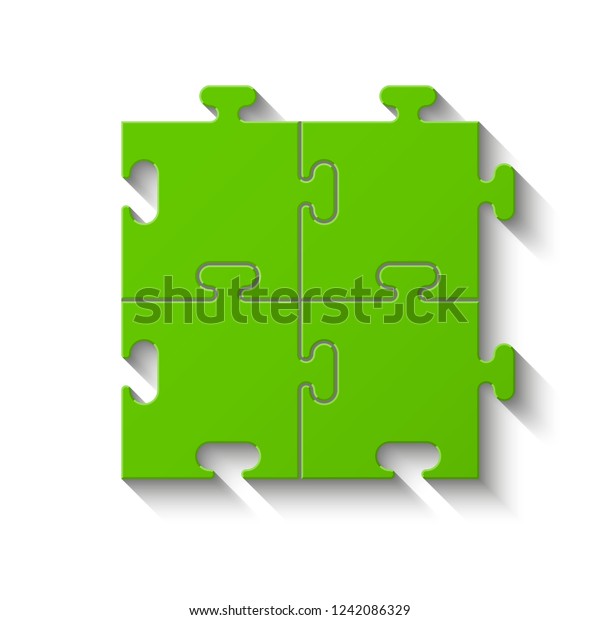 Four Sided 3d Square Puzzle Presentation Stock Vector (Royalty Free ...