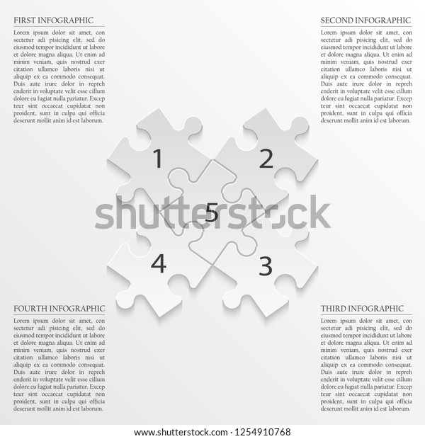Four Sided 3d Square Puzzle Presentation Stock Vector (Royalty Free ...