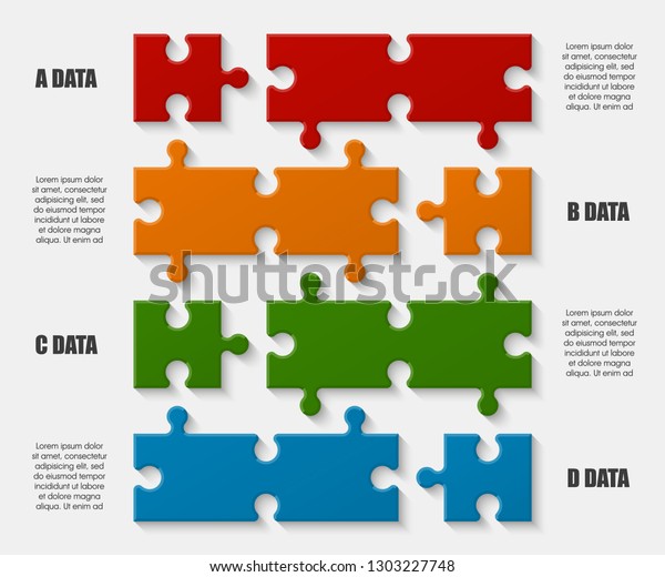 Four Sided 3d Square Puzzle Presentation Stock Vector (Royalty Free ...