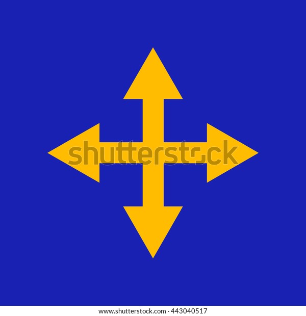 Four Sided Arrowvector Icon Stock Vector (Royalty Free) 443040517 ...