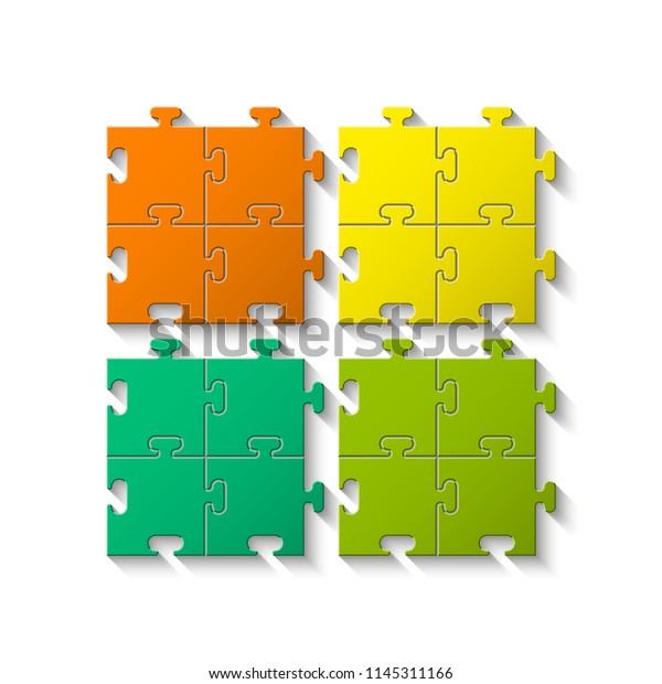 Four Sided Puzzle Presentation Abstract Puzzle Stock Vector (Royalty ...
