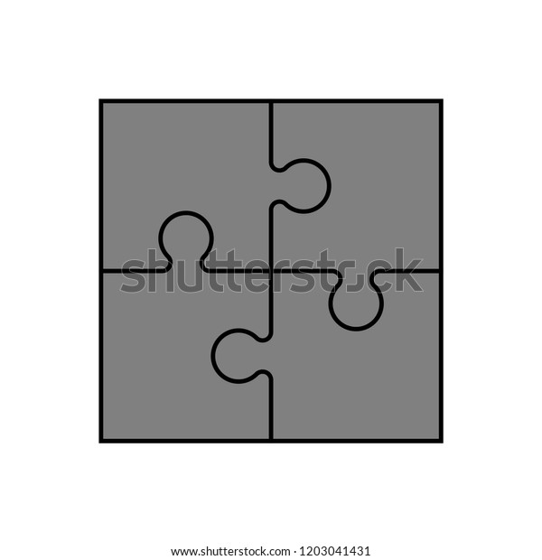 Four Sided Square Puzzle Presentation Abstract Stock Vector (Royalty ...