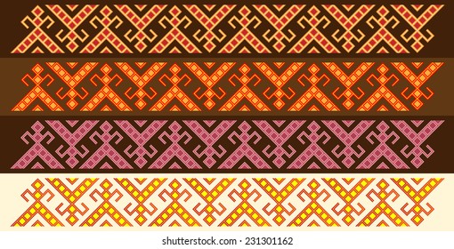 Traditional Yellow Red Pattern Nias Tribe Stock Illustration 1852109299