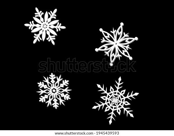 Four Snowflakes Vector Art Illustrator Stock Vector (Royalty Free ...