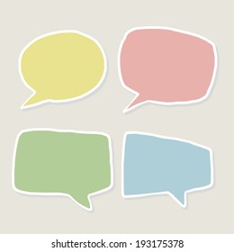 Four Speech Bubbles Cartoon Vector Illustration Stock Vector (Royalty ...