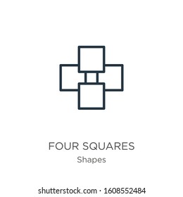 Four Squares Icon Thin Linear Four Stock Vector (Royalty Free ...