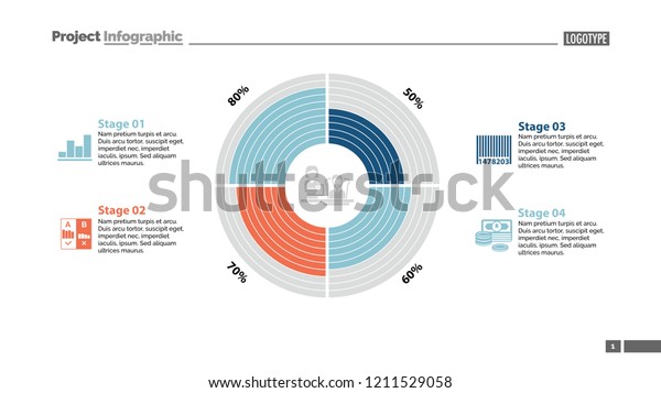 Four Stages Comparison Circle Diagram Template Stock Vector (Royalty ...