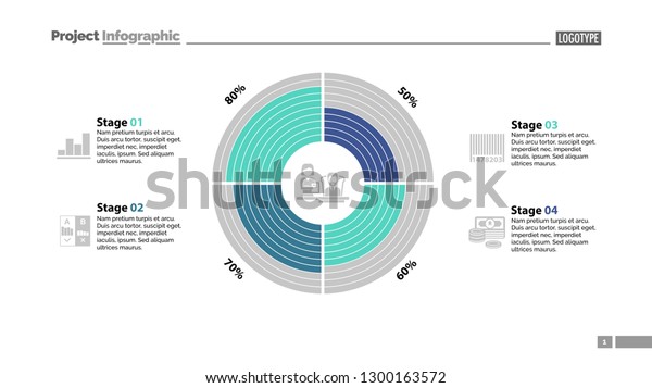 Four Stages Comparison Circle Diagram Template Stock Vector (Royalty ...