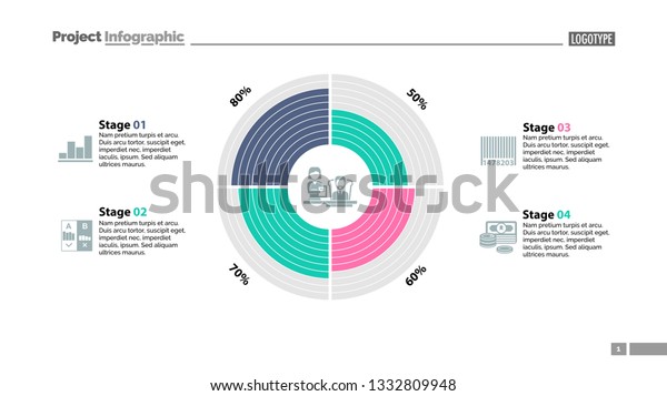 Four Stages Comparison Circle Diagram Template Stock Vector (Royalty ...