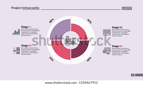 Four Stages Comparison Circle Diagram Template Stock Vector (Royalty ...