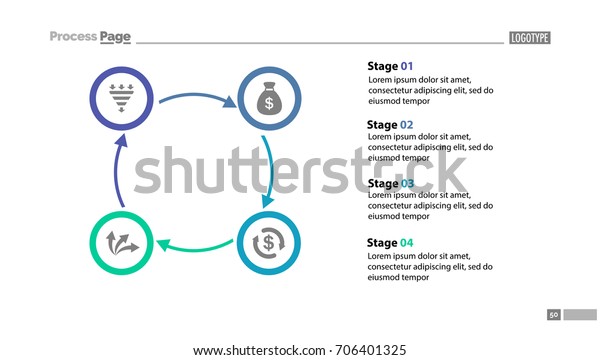 Four Stages Cycled Process Chart Template: เวกเตอร์สต็อก (ปลอดค่า ...
