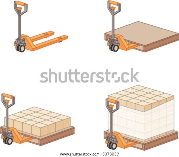Four Stages Palletjack Boxes Stock Vector (Royalty Free) 3073039 ...