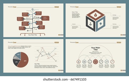 Four Statistics Charts Slide Templates Set Stock Vector (Royalty Free ...