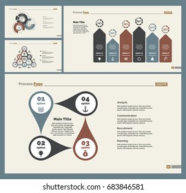 Four Statistics Charts Slide Templates Set Stock Vector (Royalty Free ...