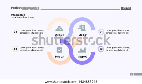 Four Step Process Chart Slide Template Stock Vector (Royalty Free ...
