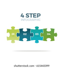 Four Step Puzzle Infographic 스톡 벡터(로열티 프리) 615443399 | Shutterstock