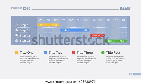Four Steps Calendar Diagram Slide Template Stock Vector (Royalty Free ...