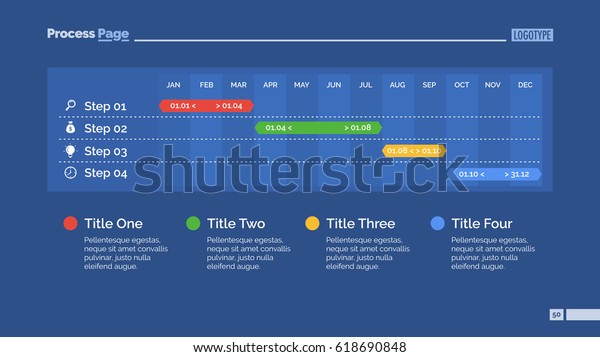 Four Steps Calendar Diagram Slide Template 库存矢量图（免版税）618690848 ...