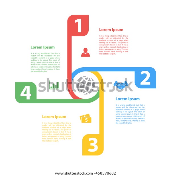 Four Steps Cycle Infographic Layout Concept 스톡 벡터(로열티 프리) 458598682 ...